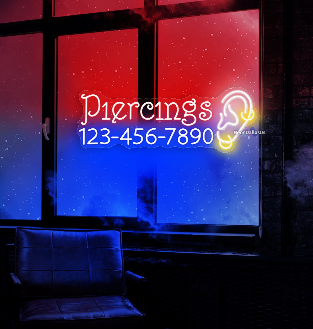 Piercings Neon Sign Piercings Led Sign Tattoo Shop Neon Sign Tattoo ...