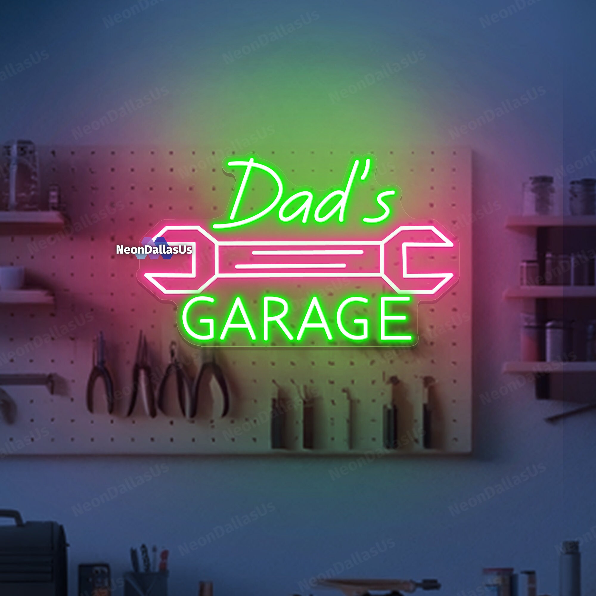 Personalized Garage Neon Sign Custom Name Garage LED Sign Garage Sign ...