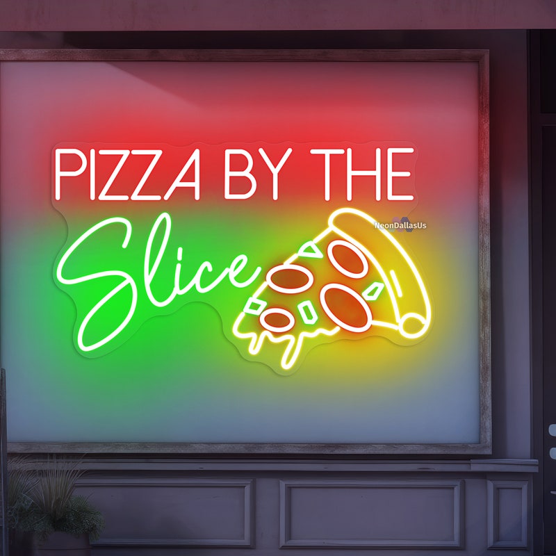 Neon Pizza Slice Sign - Etsy
