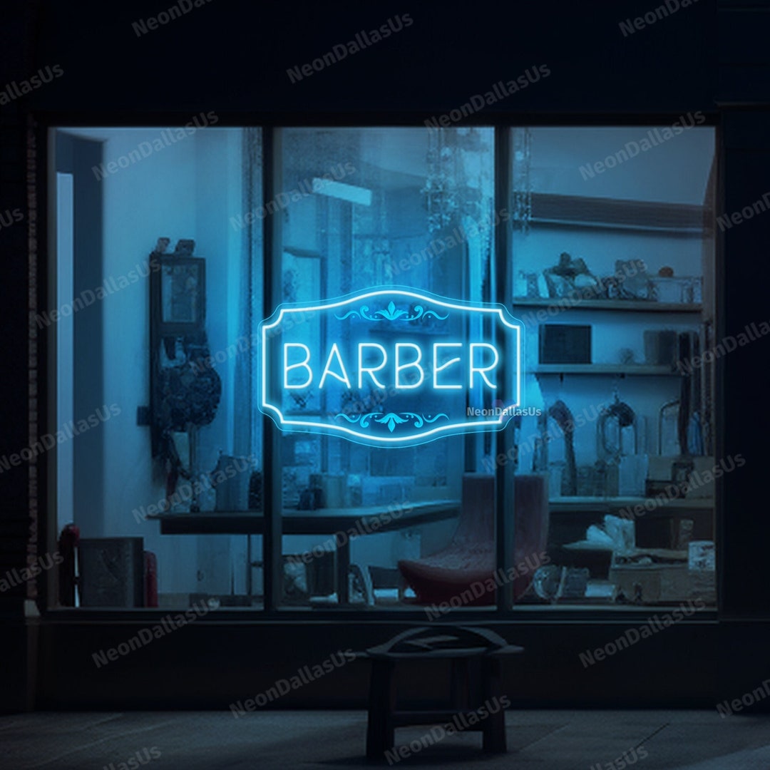 Barber Neon Sign Barber LED Neon Lights Personalized Barber Sign Custom ...