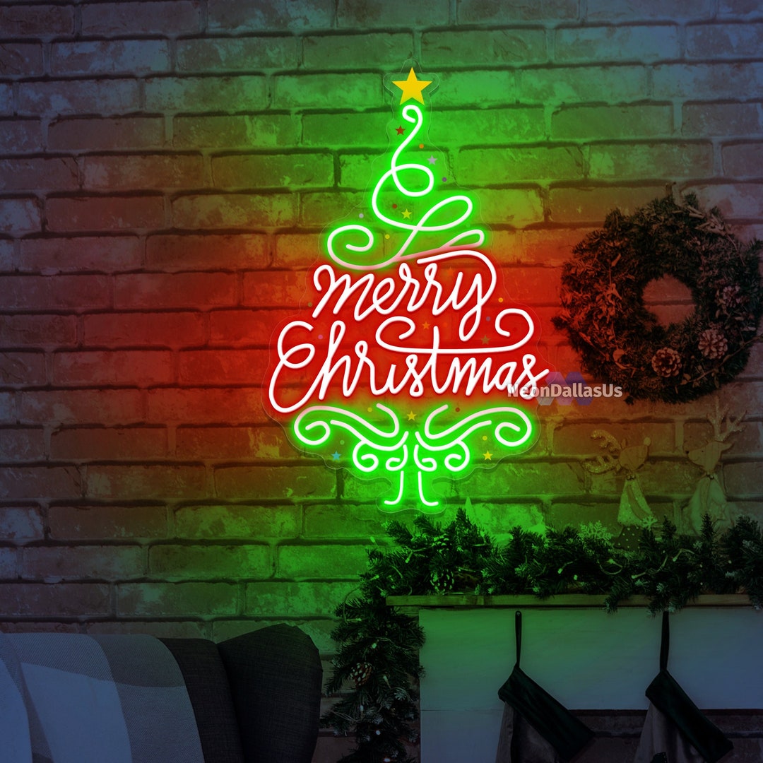 Christmas Tree Neon Sign Merry Christmas Sign Christmas Decor Indoor ...