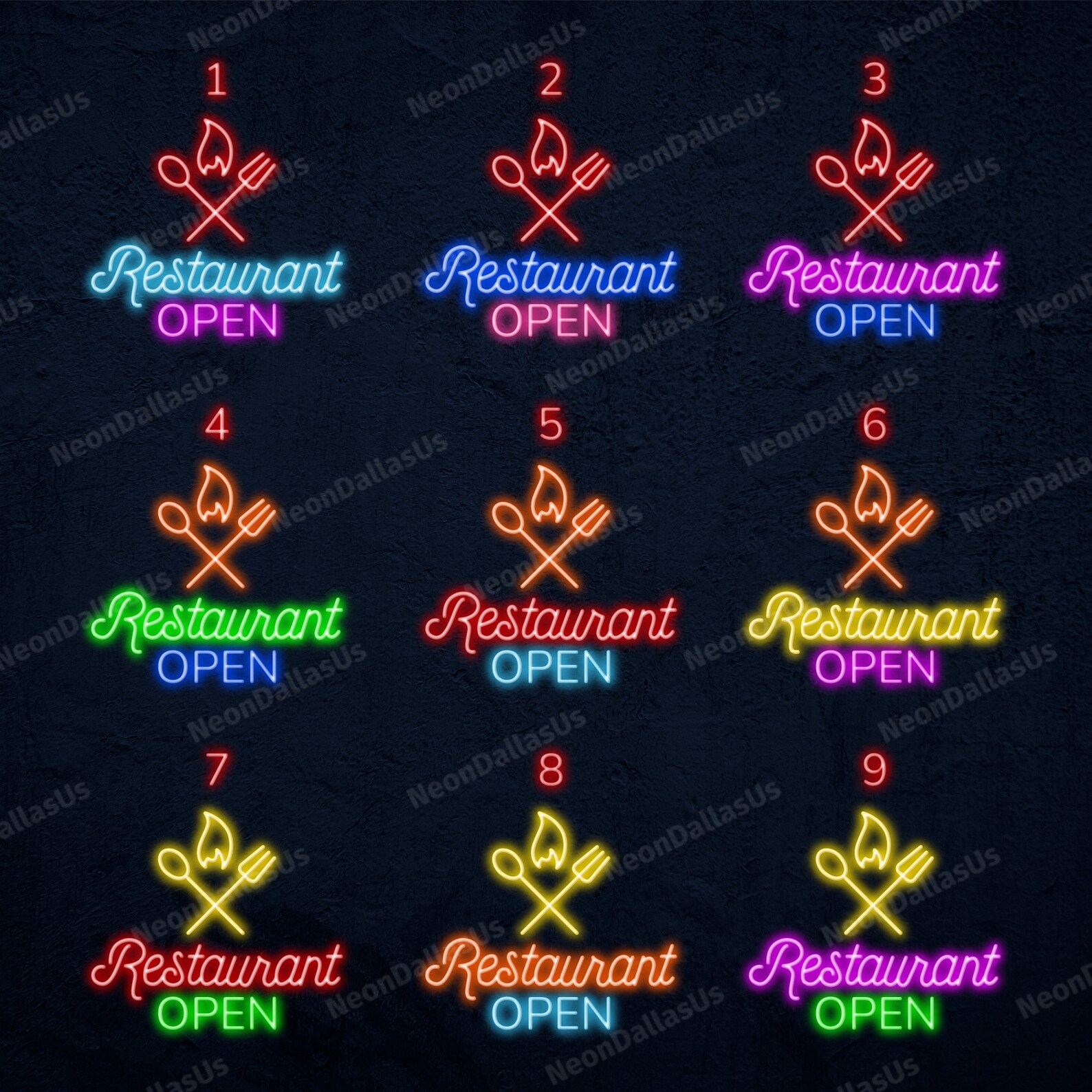 Restaurant Open Neon Sign Restaurant Open LED Light Restaurant Sign ...