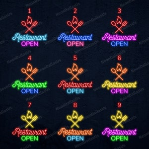 Restaurant Open Neon Sign Restaurant Open LED Light Restaurant Sign ...