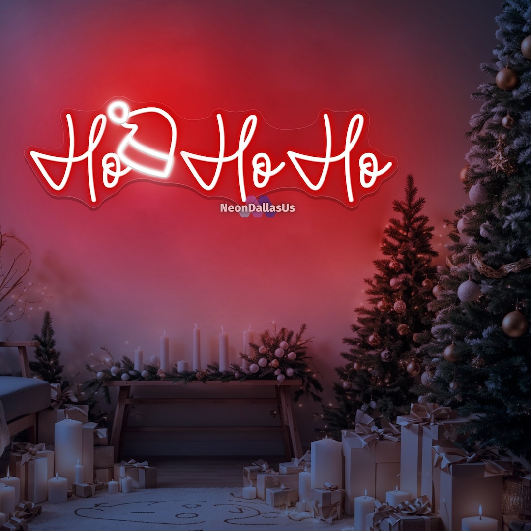 Ho Ho Ho Neon Sign Ho Ho Ho Sign Christmas Decoration Happy Holiday ...