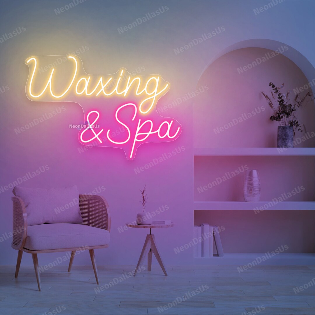 Waxing Neon Sign Waxing & Spa Beauty Salon Sign Esthetics Salon Sign ...