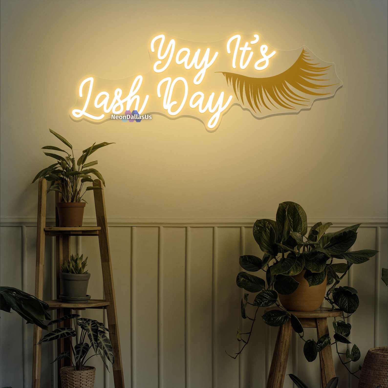 Yay It's Lash Day Neon Sign Custom Lashes Room Neon Sign Lash Salon ...