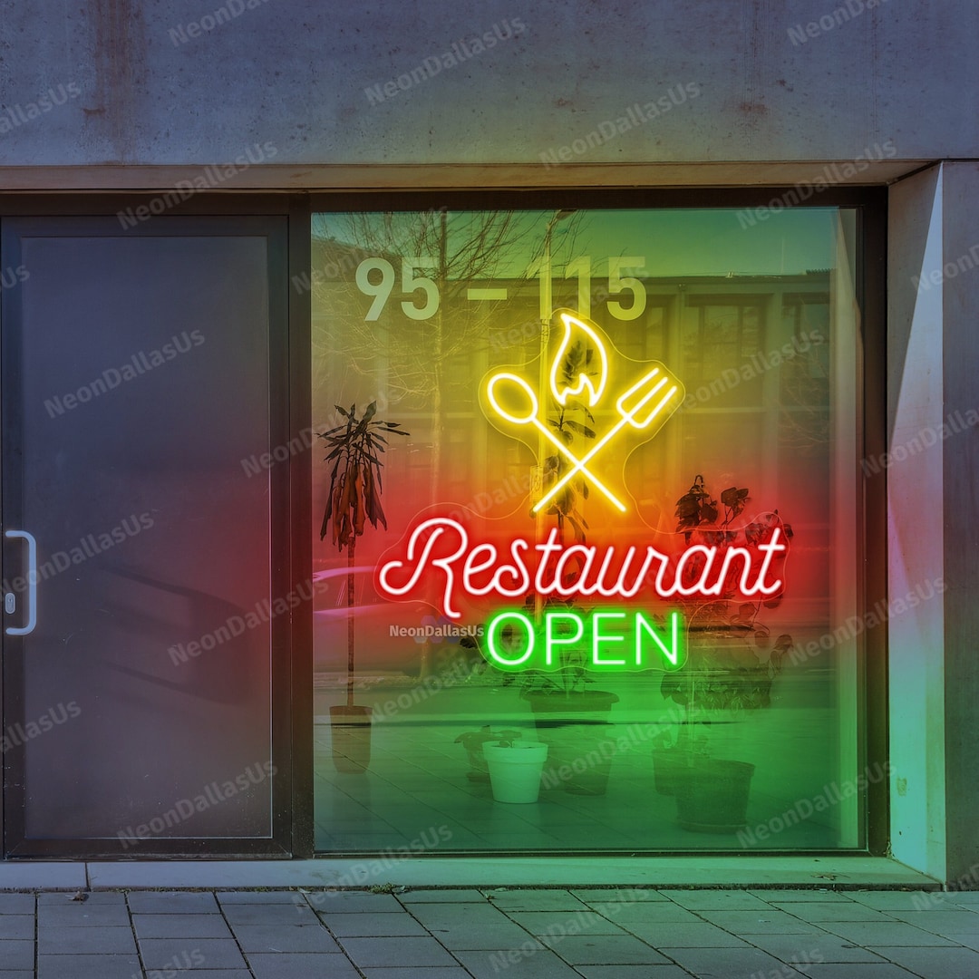 Restaurant Open Neon Sign Restaurant Open LED Light Restaurant Sign ...