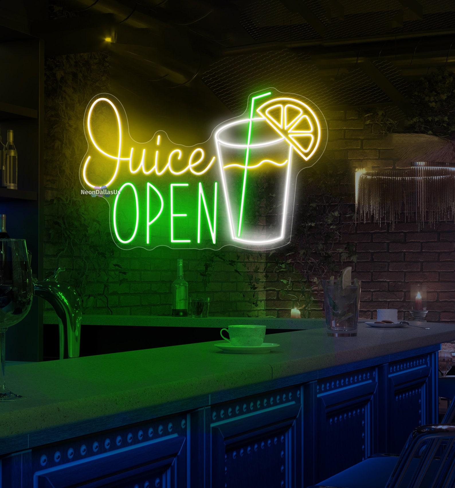 Juice Neon Sign Juice Open Led Sign Orange Juice Neon Lights Juice ...