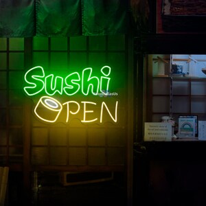 Sushi Open Neon Sign Sushi Neon Light Open Led Sign Sushi Led Sign ...