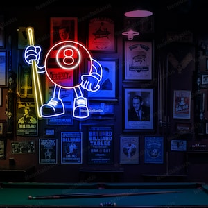 Billiard Neon Sign Open Sign Billiard Pool Table Light Billiard Room ...