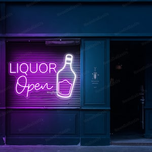 Liquor Neon Sign Liquor Open LED Light Liquor Shop Neon Sign Liquor ...