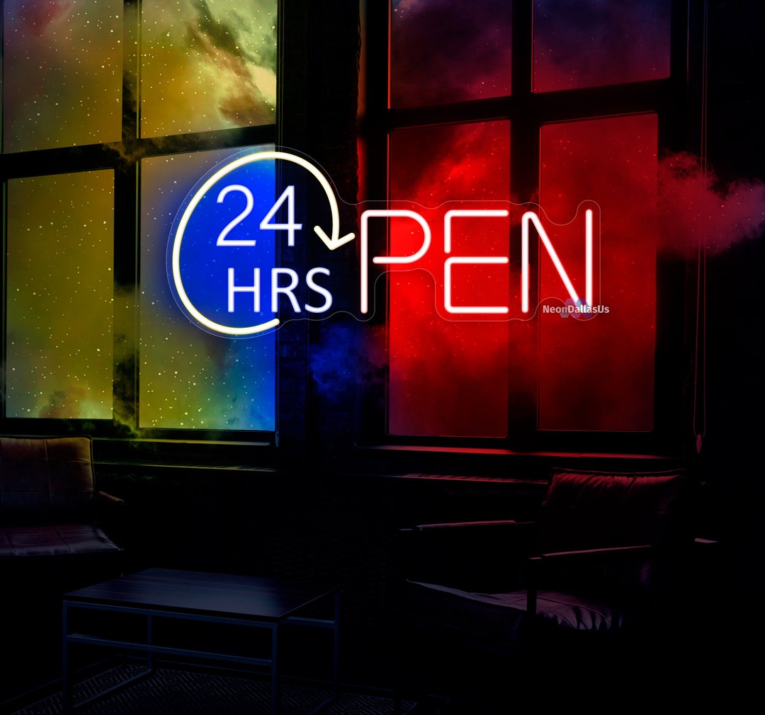 Open 24h Neon Sign Open Led Light Open 24hrs Wall Decors Bar Neon Sign ...