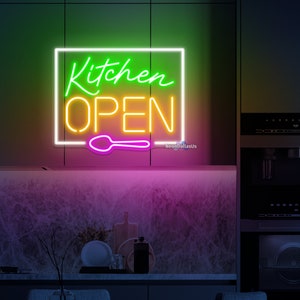 Kitchen Open Sign Kitchen Neon Sign Kitchen Led Light Open Neon Sign ...