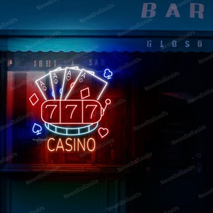 Casino Lounge Neon Sign Custom Casino Neon Sign Poker Room Led Light ...