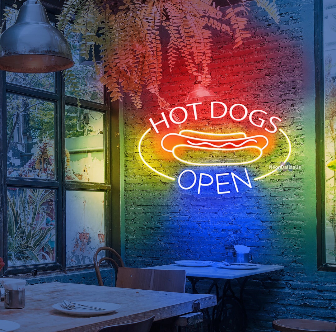 Hot Dogs Neon Sign Hot Dogs Light Sign Hot Dogs Open Led Sign Custom ...