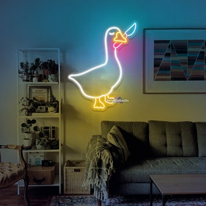 Goose With Knife Neon Light, Goose Led Sign, Goose Neon Sign, Goose Led ...