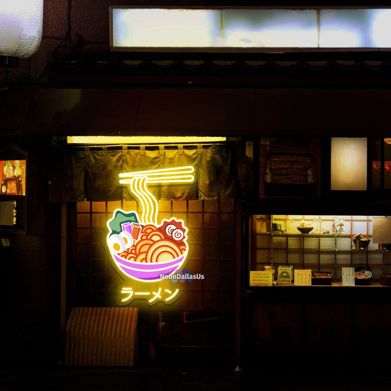 Ramen Neon Sign Flying Noodles Sign Japanesse Ramen Sign - Etsy