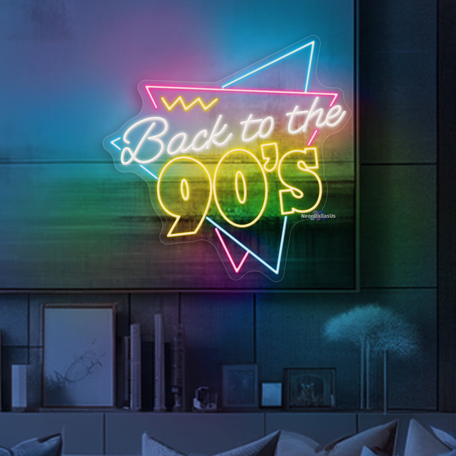 Back to the 90s Neon Sign 90s Party Themed Retro Neon Retro Neon Sign ...