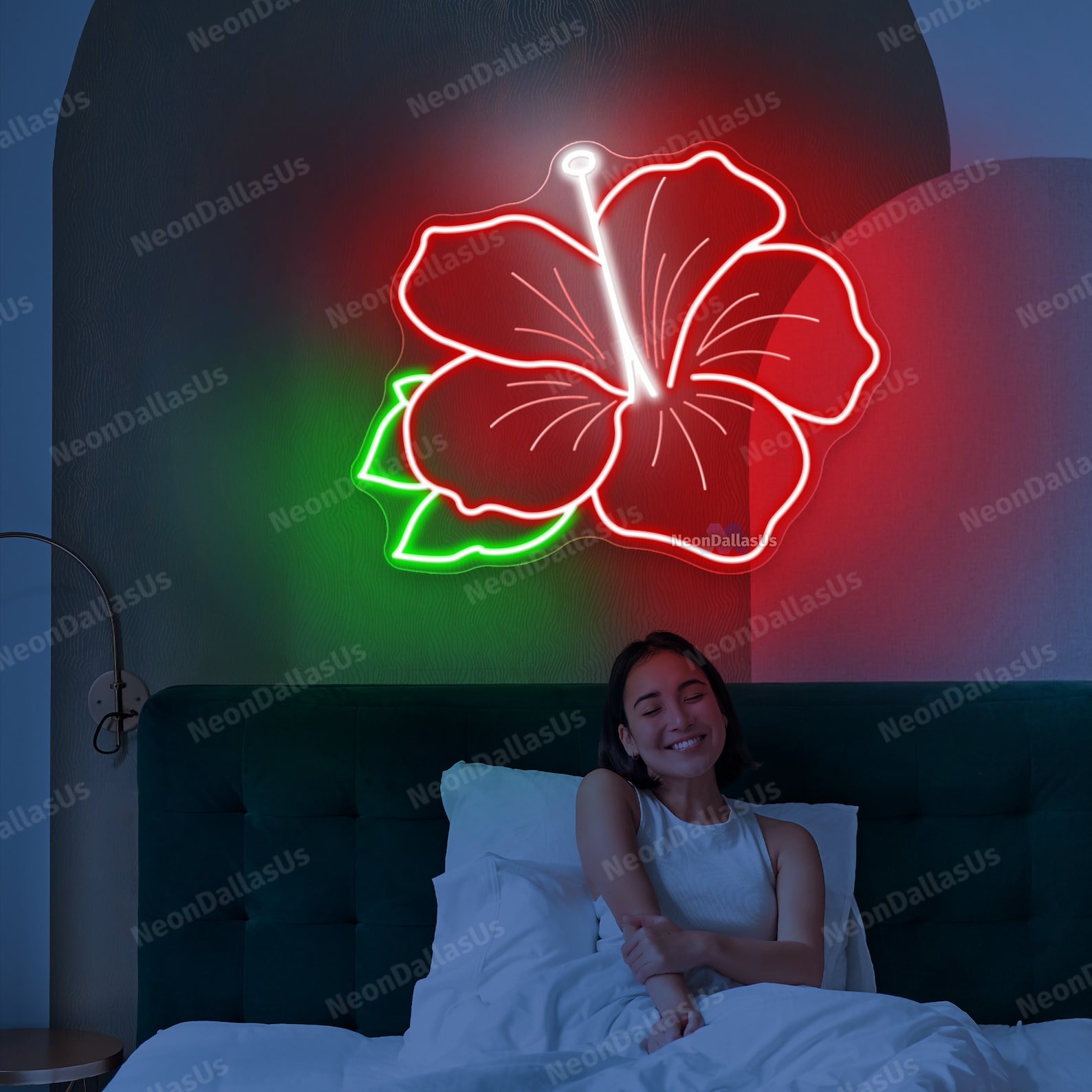 Hibiscus Neon Sign Custom Hibiscus Flower Neon Light Flower LED Light ...