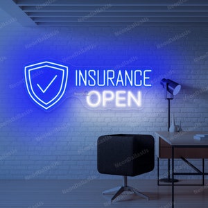 Insurance Open Sign Insurance Sign Insurance Services Shop Decors LED ...
