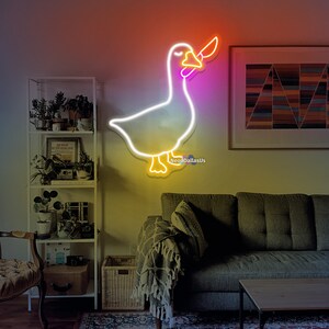 Goose With Knife Neon Light, Goose Led Sign, Goose Neon Sign, Goose Led ...