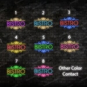 Bistro Neon Sign Bistro LED Light Personalized Bistro Kitchen Sign ...
