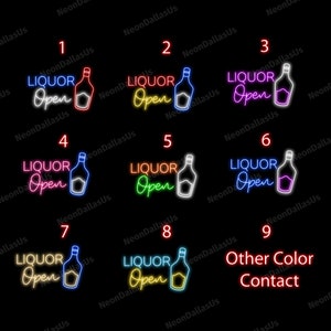 Liquor Neon Sign Liquor Open LED Light Liquor Shop Neon Sign Liquor ...