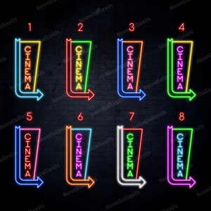 Cinema Arrow Sign Cinema Arrow Neon Sign Cinema LED Light Theater Sign ...
