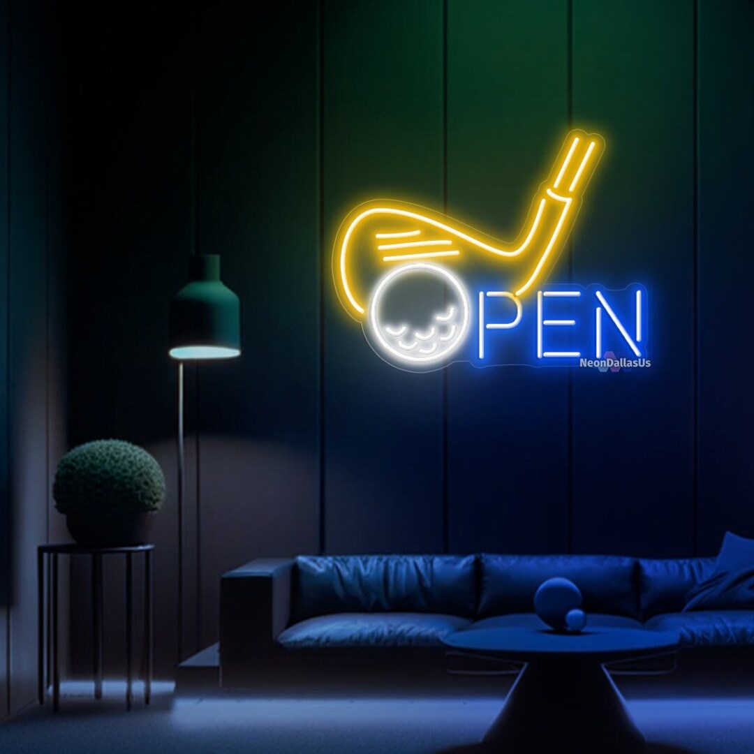 Golf Neon Sign Golf Open Led Sign Golf Led Light Personalized Golf Golf ...