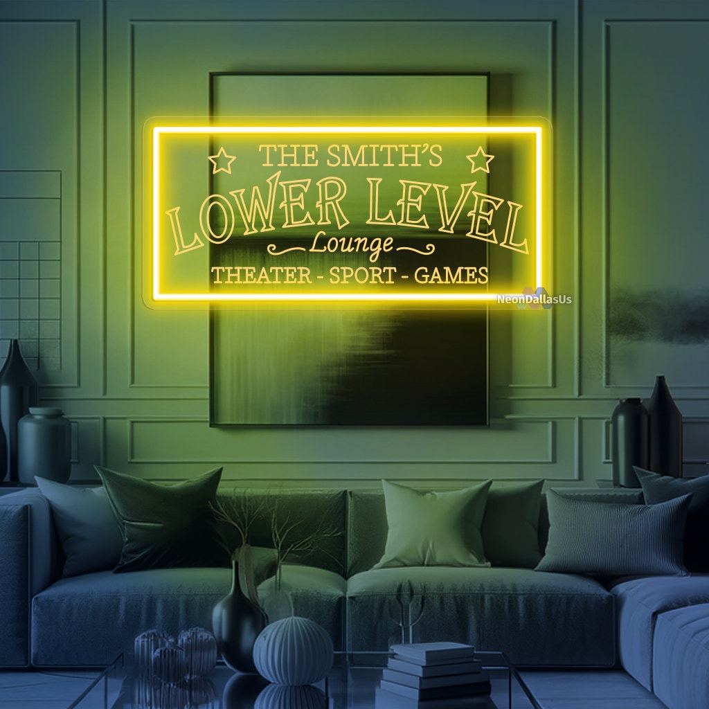 Lower Level Lounge Neon Sign Lower Level Bar Led Sign Custom - Etsy