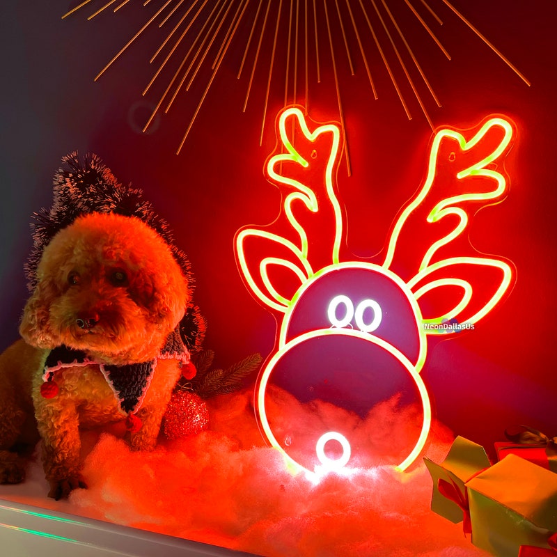 Led Lighted Reindeer Christmas Porch Sign - Etsy