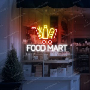 Food Mart Neon Sign Supermarket Neon Sign Grocery LED Light Food Store ...