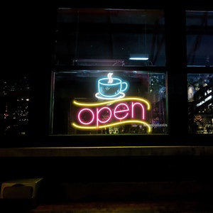 Coffee Open Sign Coffee Cup Neon Sign Coffee Neon Light Sign Neon Sign ...