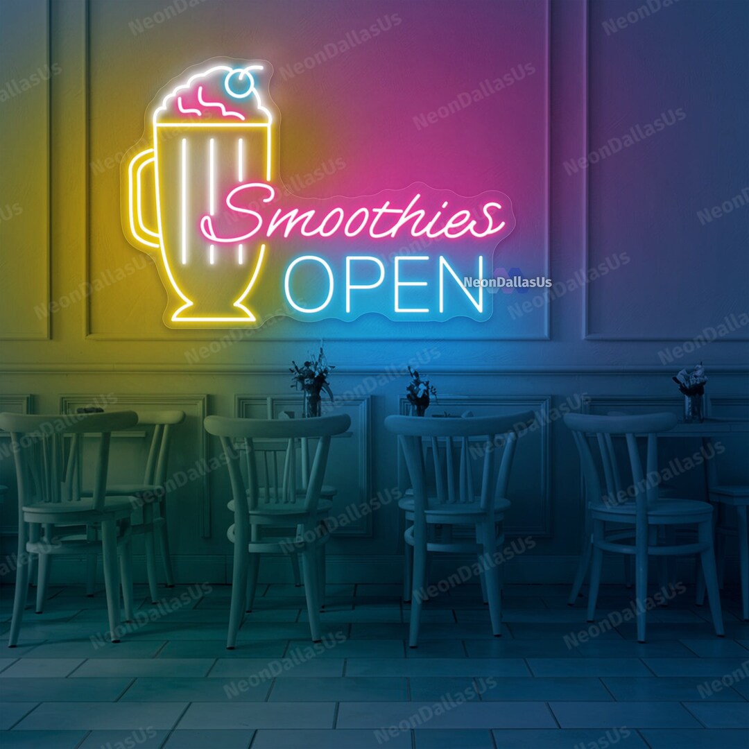 Smoothies Open Neon Sign Smoothies Open LED Light Smoothies Light ...