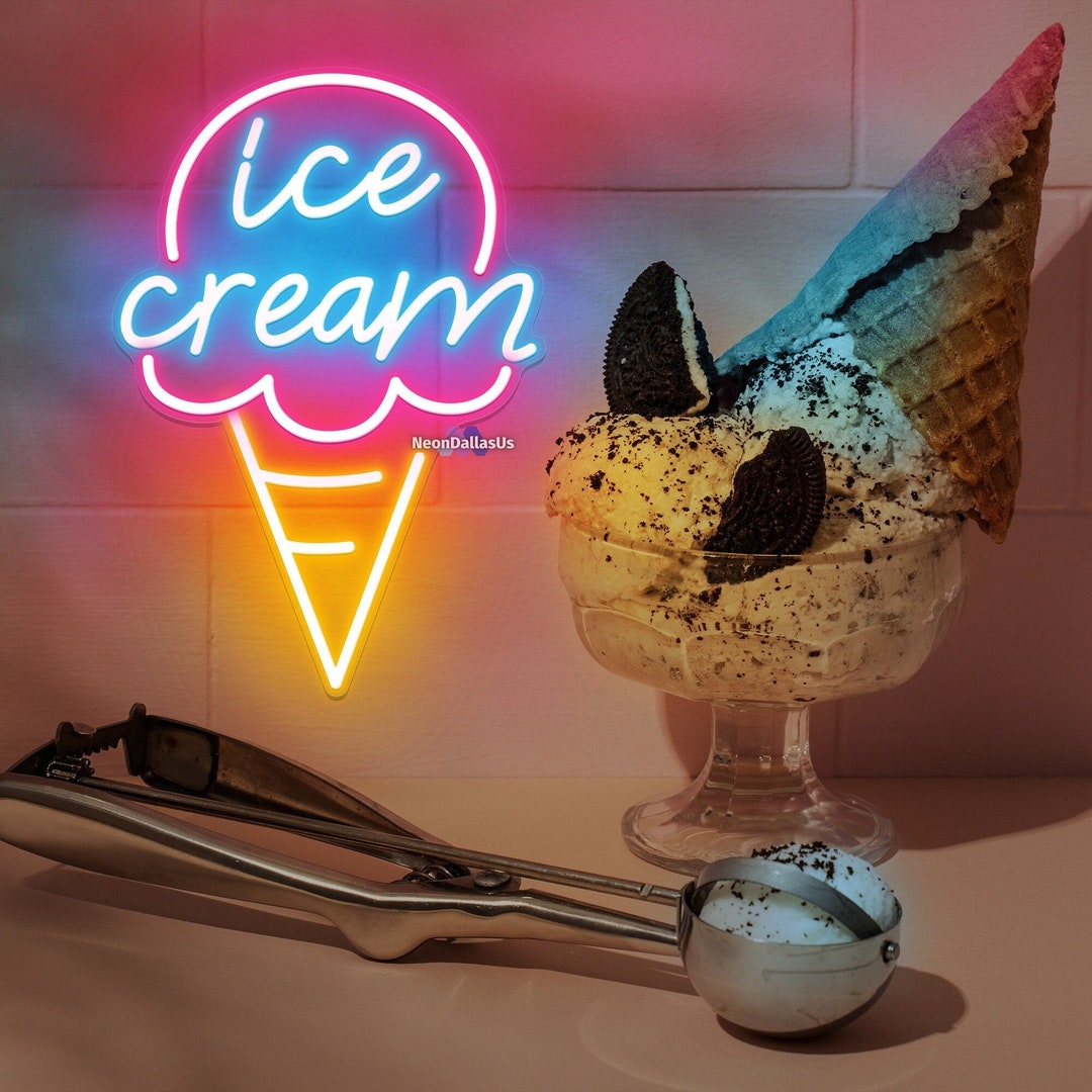 Ice Cream Neon Sign Ice Cream Sign Ice Cream Led Sign Open Neon Sign ...