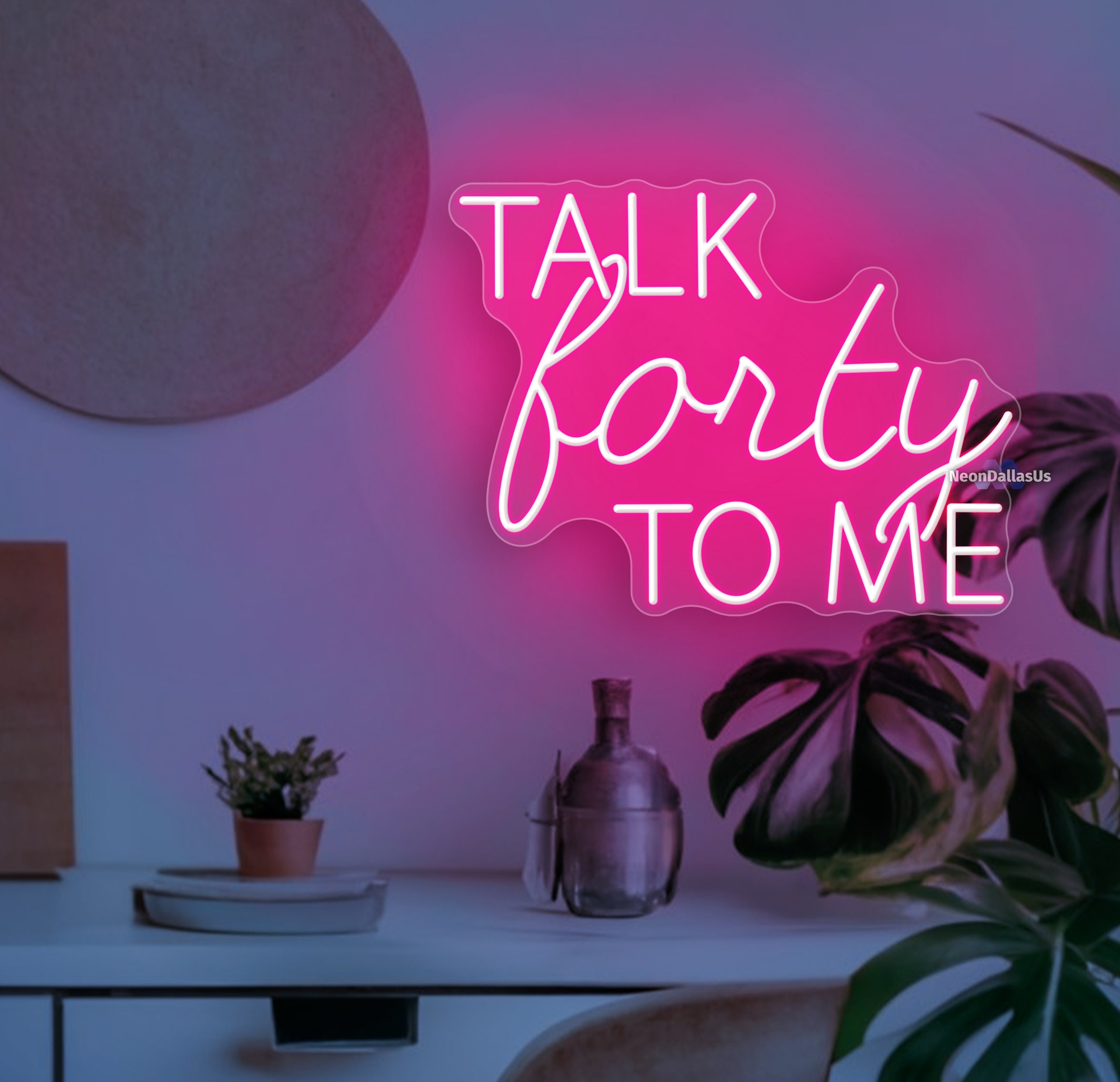 Talk Forty to Me Sign 40th Neon Sign Birthday Decorations Gifts for Her ...