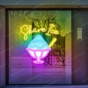 Shave Ice Neon Sign Shave Ice Led Sign Shave Ice Hawaiian Led Light ...
