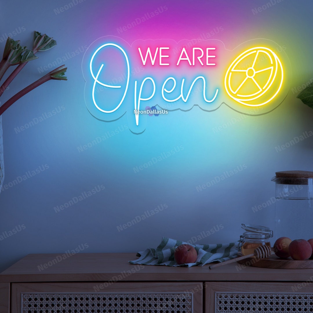 We Are Open Neon Sign We're Open Neon Light Lemonade Neon Sign Lemonade ...