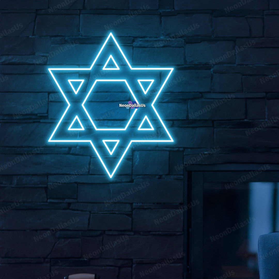 Jewish Star of David Neon Sign Jewish Symbol Led Lights Jewish Star ...