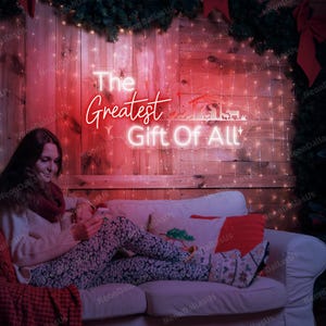 Nativity Scene Sign the Greatest Gift of All Christmas Neon Sign ...
