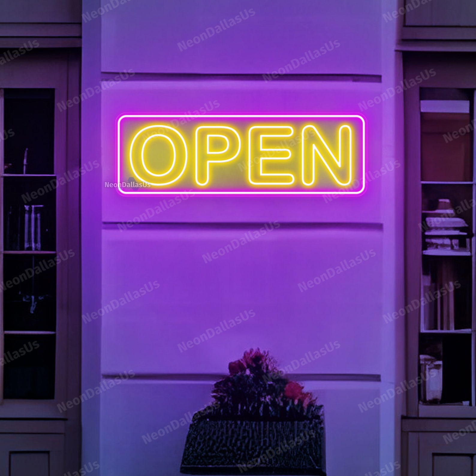 Double Stroke Open LED Neon Sign Open Closed Sign Open Neon Sign Open ...