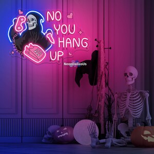 No You Hang up Neon Sign Custom Halloween Decor Ghostface Calling Led ...