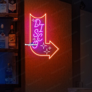 Disco Sign Disco Neon Sign Disco Decor Disco Bar Cart Decor Disco ...