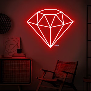 Diamond Neon Sign Diamond Led Sign Diamond for Room Decor Diamond Wall ...