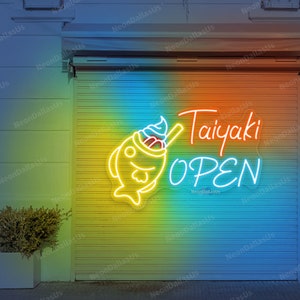Custom Taiyaki Open Neon Sign Taiyaki Ice Cream Neon Sign Ice Cream Led ...