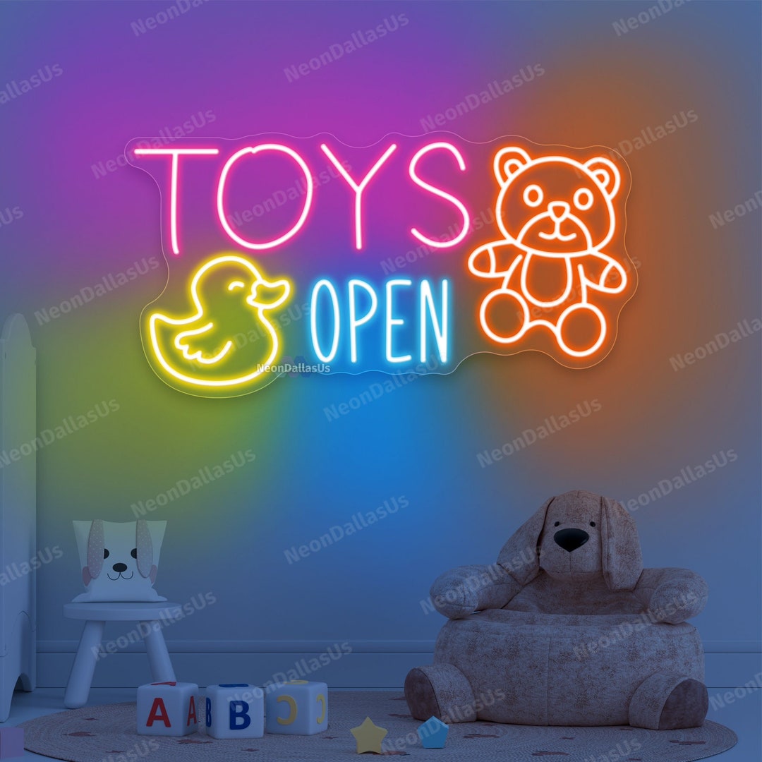 Toys Open Store Neon Sign Toys Store Led Lights Toys Store Sign Toy Shop Decors Toy Store Wall ...