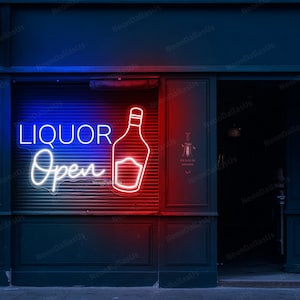 Liquor Neon Sign Liquor Open LED Light Liquor Shop Neon Sign Liquor ...
