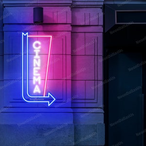 Cinema Arrow Sign Cinema Arrow Neon Sign Cinema LED Light Theater Sign ...