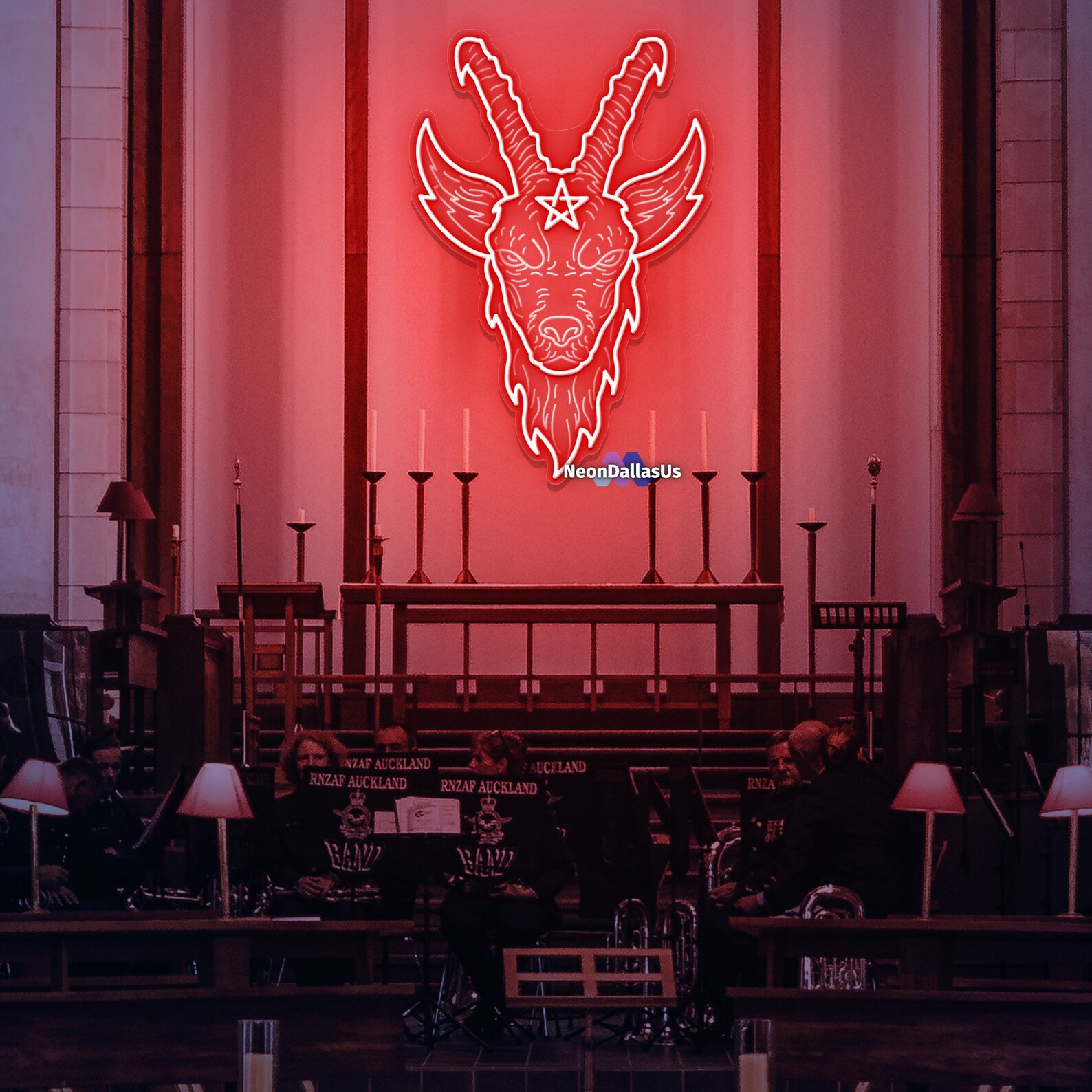 Baphomet Neon Sign Gothic Dark Led Decor Black Goat Led Light - Etsy