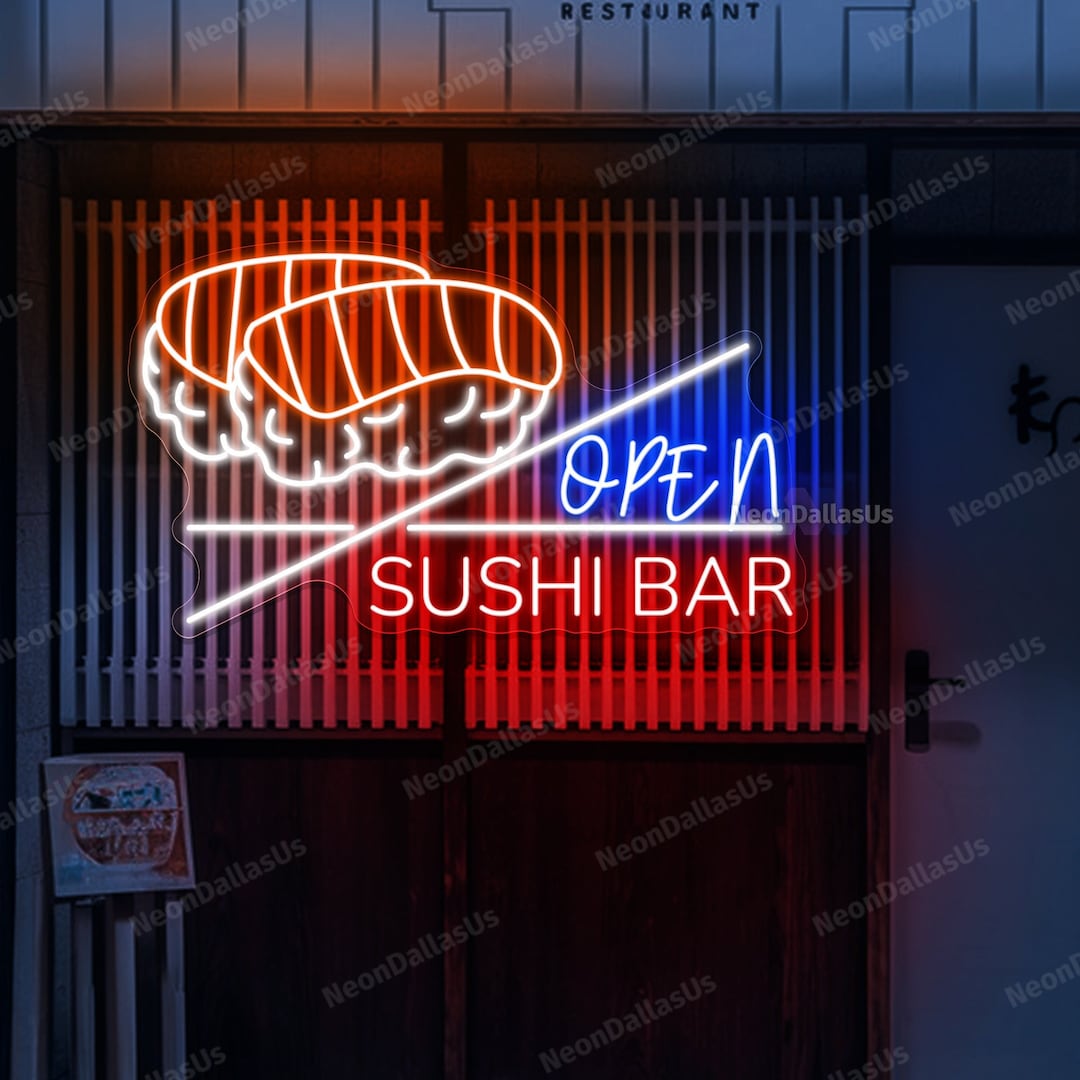 Sushi Bar Neon Sign Sushi Bar LED Light Sushi Neon Sign Bar Open Sign ...